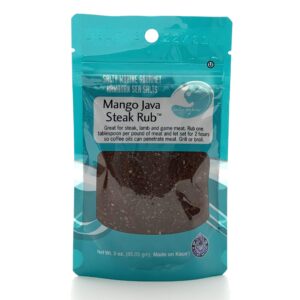 salty wahine gourmet hawaiian sea salts, mango java steak rub, 3oz packet