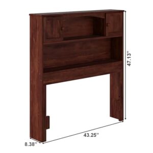 AFI Newport Twin Size Bookcase Headboard with Attachable Charger in Walnut