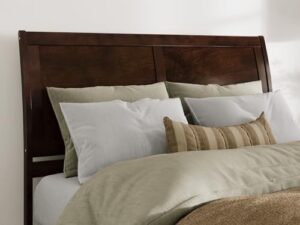 afi portland queen size headboard with attachable charger in walnut