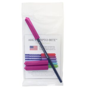 ARK's Krypto-Bite Pencil Topper Chewable Tubes - Made in USA (3 Pack of Soft for MILD Chewing, Magenta)