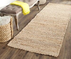 safavieh natural fiber collection accent rug - 2'6" x 4', natural, handmade jute, ideal for high traffic areas in entryway, living room, bedroom (nf459a)