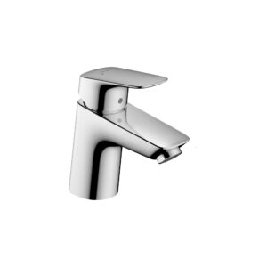 hansgrohe logis modern low flow water saving 1-handle 1 5-inch tall bathroom sink faucet in chrome, 71070001