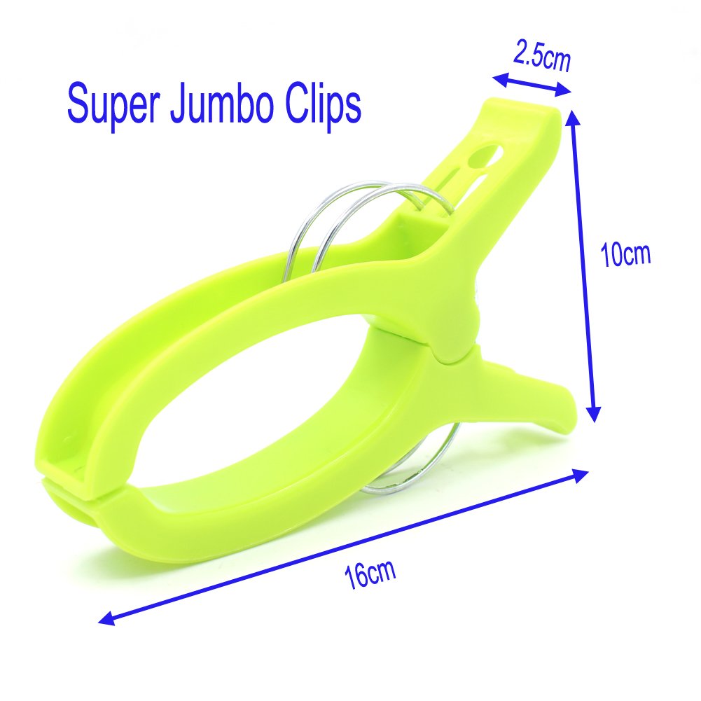 Z ZICOME Set of 6 Super Jumbo Plastic Clips for Keeping Towels Sheets Quilts Clothes from Blowing Away