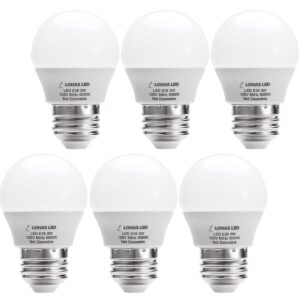 l lohas led lh-bl-3w-5000k-6 g14(with ul listed) 3w (25w equivalent), led tiny, small night bulbs 120v for bedroom ceiling fan table lamp light, 6 count (pack of 1), daylight 5000k, e26 base