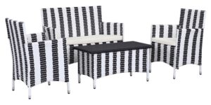 safavieh outdoor collection figueroa black and white 4-piece patio set