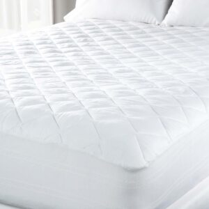 Luxury Eddie Bauer 300 TC Hypoallergenic Premium Cotton Mattress Pad - Medium Weight - Made in the USA (Queen)