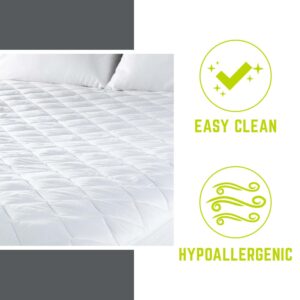 Luxury Eddie Bauer 300 TC Hypoallergenic Premium Cotton Mattress Pad - Medium Weight - Made in the USA (Queen)