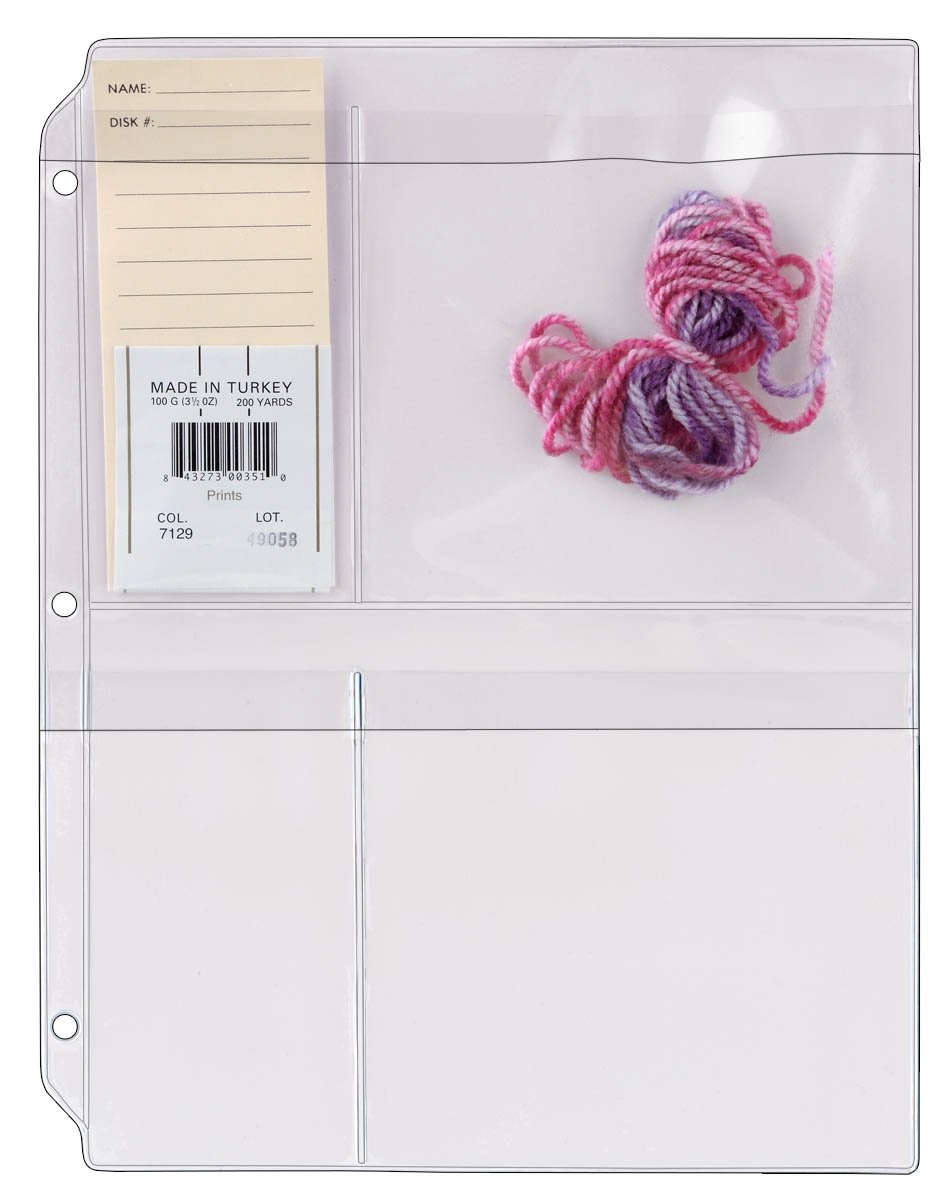 StoreSMART® - Yarn Organizer with Flaps - 4-Pocket Binder Page - 10-Pack - R931F-YARN-10