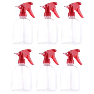 juvale 6 pack empty plastic spray bottles 16 oz – bulk red squirt water sprayer for hair, cleaning solutions, and plants with adjustable nozzle and misting trigger