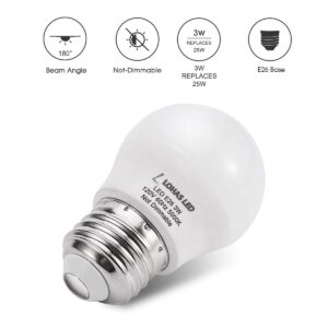 L LOHAS LED LH-BL-3W-5000k-6 G14(with UL Listed) 3W (25W Equivalent), LED Tiny, Small Night Bulbs 120V for Bedroom Ceiling Fan Table Lamp Light, 6 Count (Pack of 1), Daylight 5000K, E26 Base