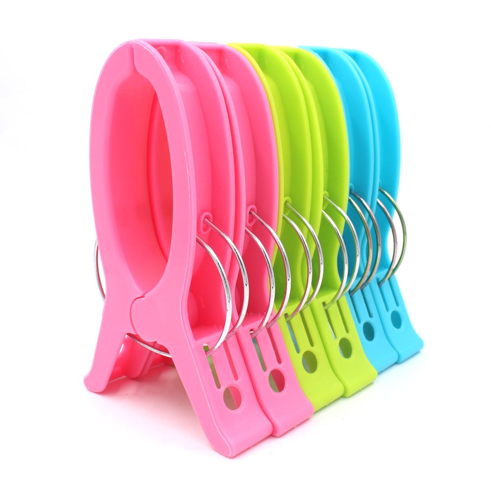 Z ZICOME Set of 6 Super Jumbo Plastic Clips for Keeping Towels Sheets Quilts Clothes from Blowing Away