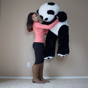 YESBEARS Giant Panda Bear Big 5 Foot Stuffed Animal Stuffed Bear Baby Shower Life Size Large Teddy for Girlfriend Wife Children Valentine's Day Bear (Pillow Included)