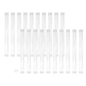 the beadsmith clear plastic tubes - 6-inch-long round tubes, 9/16 inches in diameter - flat caps - use for beads, bath salts, wedding & party favors, home or office storage - bag of 20