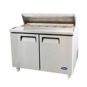 atosa usa msf8302 stainless steel sandwich prep table 48" 2-door refrigerator