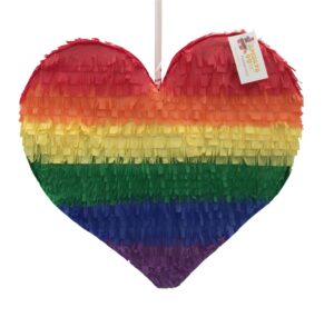 apinata4u 17 inches rainbow heart piñata great for rainbow themed birthday party anniversary wedding bridal shower