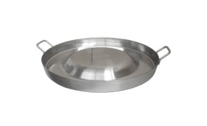 ez travel collection heavy duty stainless steel frying pan and serving platter for authentic mexican tortillas and tacos, 21.25" comal para tortillas tacos mexicanos (convex)