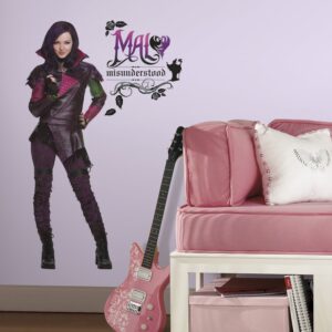 roommates rmk2852tb descendants mal peel & stick giant wall decals, 15"wide x 42.5"high, multicolor