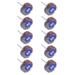 autotoolhome 10 pack abrasive flap wheel sander 80 grit 1/8 inch shank for drill grinding polishing sanding wheels rotary tool