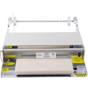 winholt whss-1 film wrapping dispenser, counter type, aluminum & stainless steel, teflon hot plate, etl listed, holds 18"x8" rolls, 3" core adapter, 115v, 750w, ensures fresh food protection