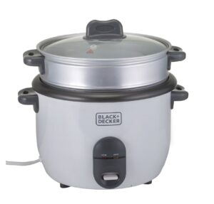 black & decker rc1860 700w 1.8 l 7.6 cup rice cooker (non-usa compliant), white