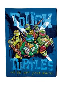 northwest nickelodeon fleece throw blanket teenage mutant ninja, tough turtles blues, 45" x 60"