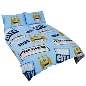 manchester city patch double duvet set