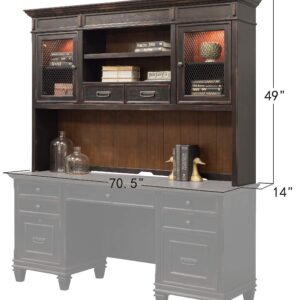 Martin Furniture Hartford Hutch, Brown - Fully Assembled