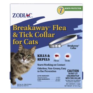 zodiac breakaway flea and tick collar for cats, 13"