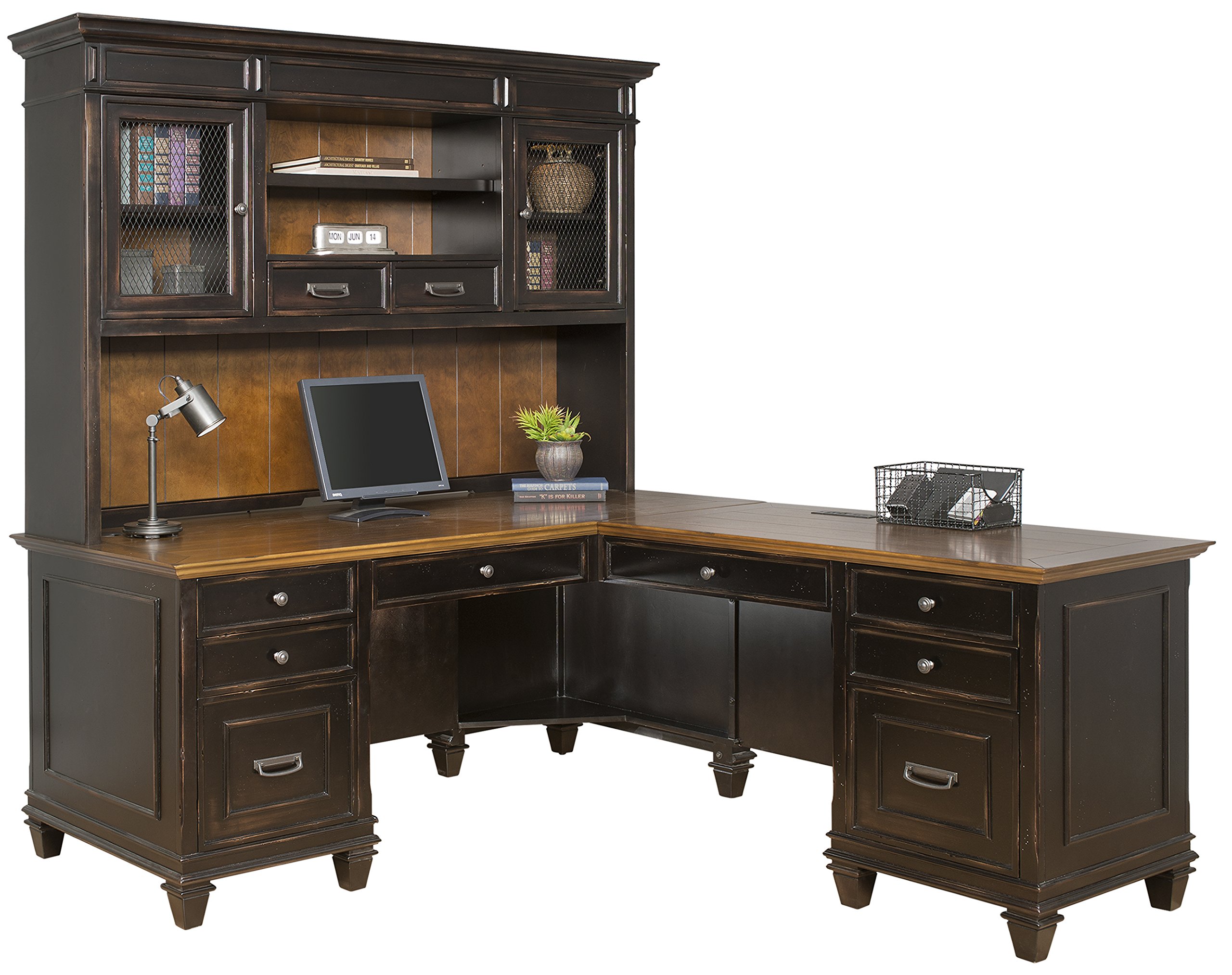 Martin Furniture Hartford Hutch, Brown - Fully Assembled