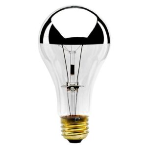 bulbrite 100a21hm half chrome 100w a shape bulb - 2 pack