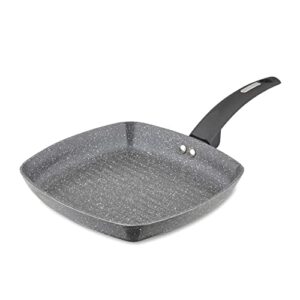 tower t80336 cerastone forged grill pan with non-stick coating and soft touch handle, 25cm, graphite