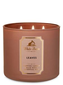 bath & body works leaves scented candle 14.5 ounce 3 wick