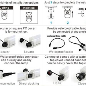 4FT LED Shop Light Outdoor Canopy Light Tube Waterproof 30w TRIPROOF for Walk in Cooler Indoor Outdoor Parking LOT Car WASH Clean Room