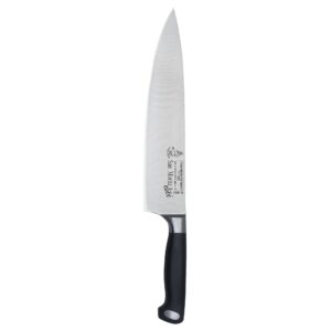 messermeister san moritz elite 10” stealth chef’s knife - fine german steel alloy blade - rust resistant & easy to maintain