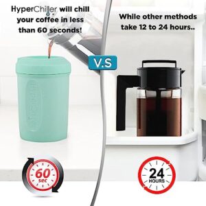 HyperChiller HC1 Patented Iced Coffee/Beverage Cooler, NEW, IMPROVED,STRONGER AND MORE DURABLE! Ready in One Minute, Reusable for Iced Tea, Wine, Spirits, Alcohol, Juice, 12.5 Oz, Mint