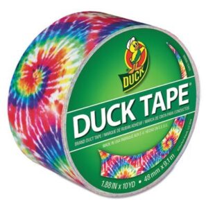 colored duct tape, 1.88"" x 10 yds, 3"" core, love tie dye, sold as 1 roll