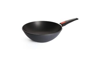 woll diamond lite cast wok, diameter, tall with removable handle.