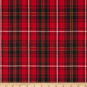 house of wales lawn plaid red, fabric by the yard