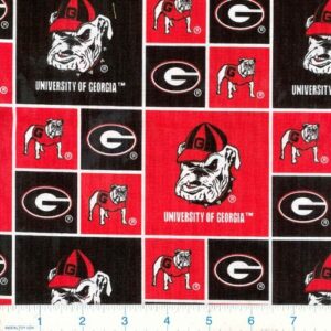 collegiate cotton broadcloth university of georgia bulldogs fabric by sykel enterprises