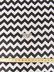 white/black 1" zig zag chevron poly cotton fabric 58"/59" width sold by the yard (p219)