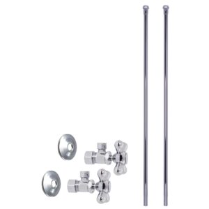 westbrass bullnose faucet kit with cross handles, 5/8" od x 3/8" od x 20", polished nickel, d105kbnx-05