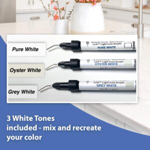 White Tones - Quartz Countertop Repair Kit White - Quartz, Marble, Granite, Acrylic, Porcelain Countertop Chip Repair Kit - White Quartz Chip Repair Kit - HIMG Surface Repair