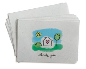 black tabby studio home sweet home thank you cards - 24 greeting cards with envelopes