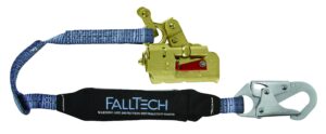 falltech 8355 rope grab lanyard set - single leg, viewpack with deluxe self-tracking/park rope grab, 3", blue/black