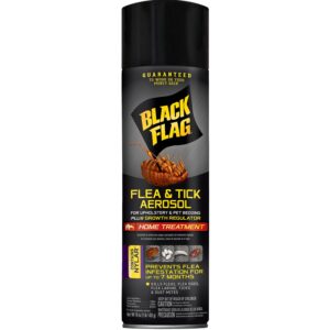 black flag flea & tick killer for upholstery & pet bedding aerosol, 16-ounce