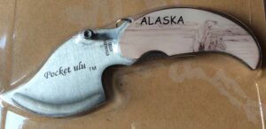 alaska simulated scrimshaw polar bear handle pocket ulu knife