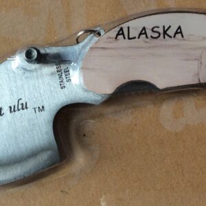 Alaska Simulated Scrimshaw Polar Bear Handle Pocket Ulu Knife