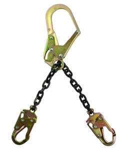 falltech 8250lt10lk rebar positioning assembly - steel rebar hook with 25" gate opening, clevis-pin steel snap hooks, grade 80 chain, 17", natural