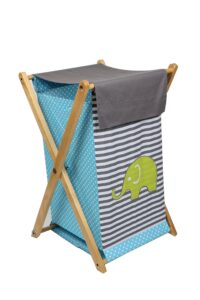 bacati - elephants aqua/lime/grey hamper