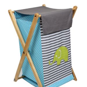 Bacati - Elephants Aqua/Lime/Grey Hamper